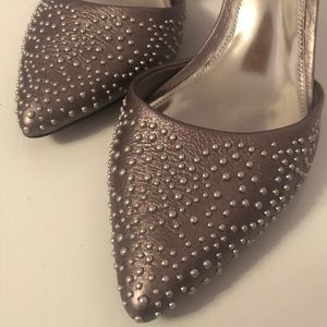 Coach | Shoes | Coach Silver Studded Heels Size 8 | Poshmark